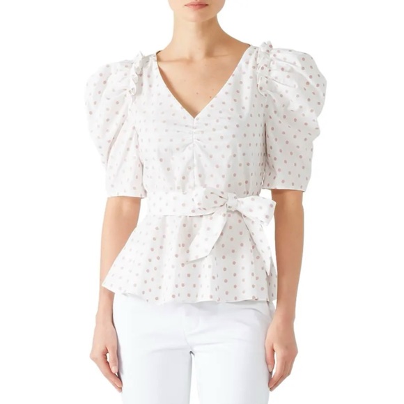 kate spade | Tops | Kate Spade Dot Cotton Drape Blouse Size 2 | Poshmark